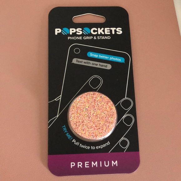 PopSocket | Accessories | Popsocket Textured Pink Glitter | Poshmark